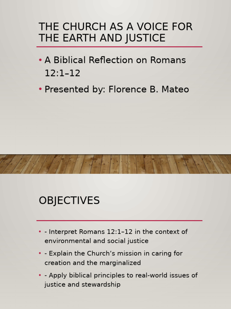 Church As Voice For Earth and Justice | PDF
