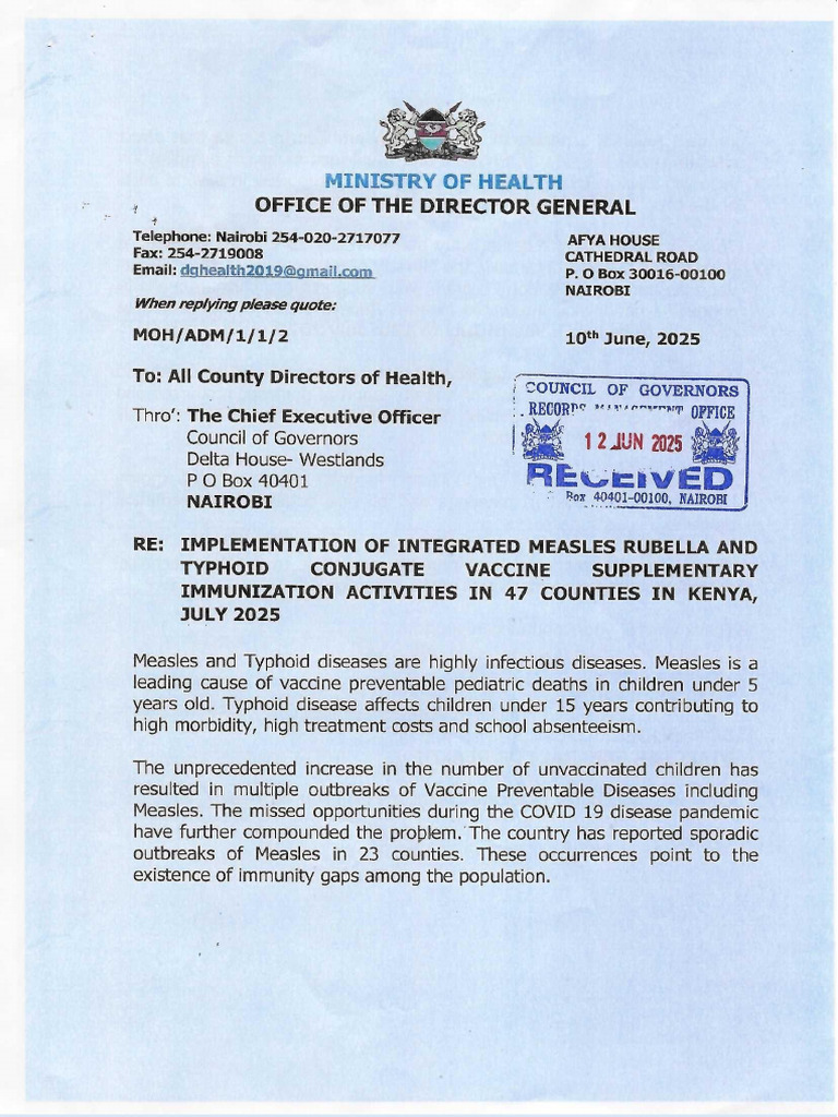 Stamped - County Letter - Implementation of Integrated MR - TCV Sia in ...