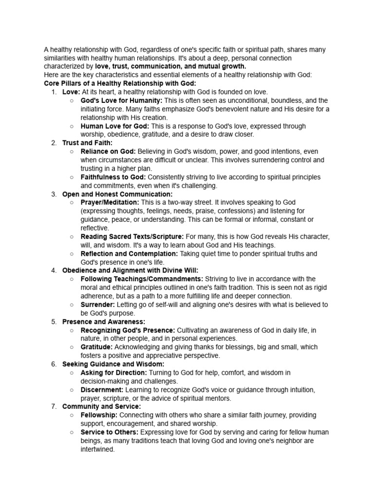 Building a Healthy Relationship with God | PDF | Love | Faith