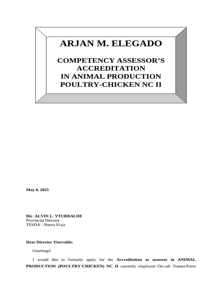 Tesda Letter of Intent | PDF