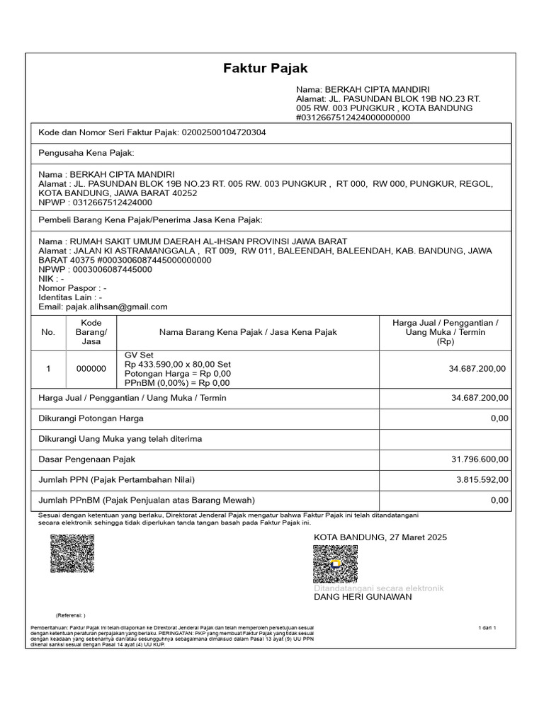 E Faktur GV SET | PDF