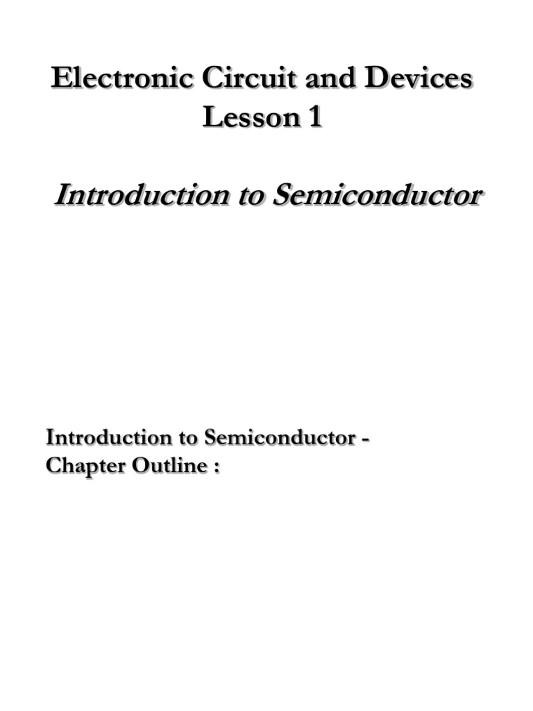 Introduction Semiconductor | PDF | P–N Junction | Atoms