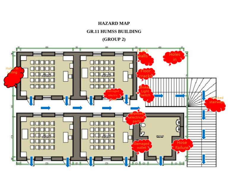Hazard Map for Gr. 11 HUMSS Building | PDF