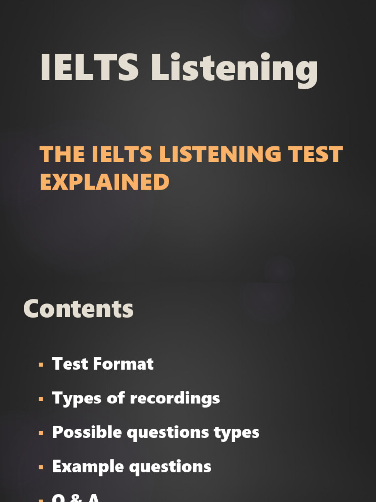 IELTS Listening Test Overview | PDF | Multiple Choice | International ...