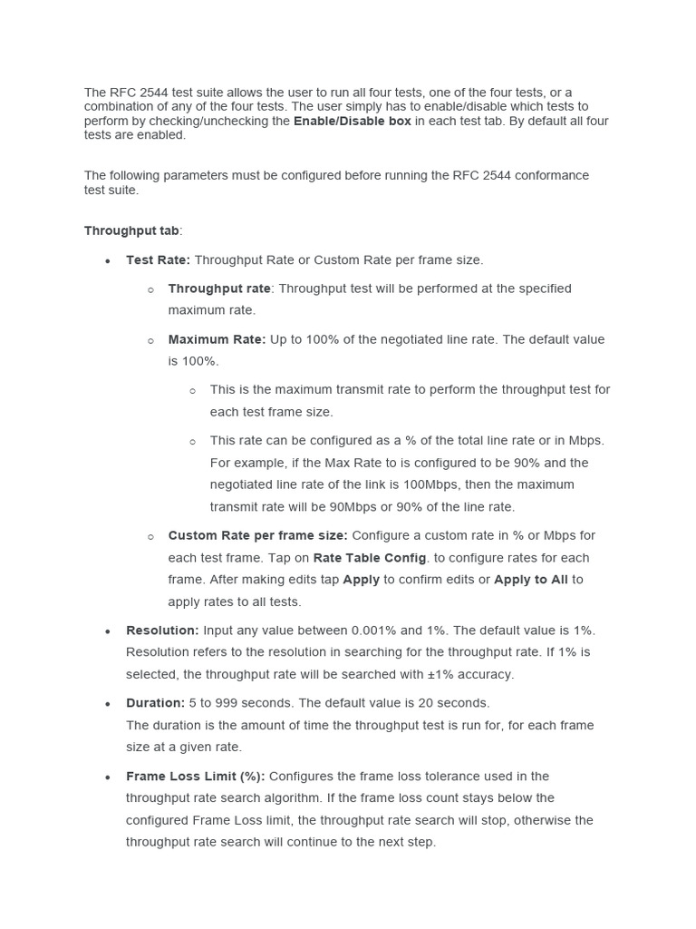 RFC 2544 Test Suite Configuration Guide | PDF | Applied Mathematics ...