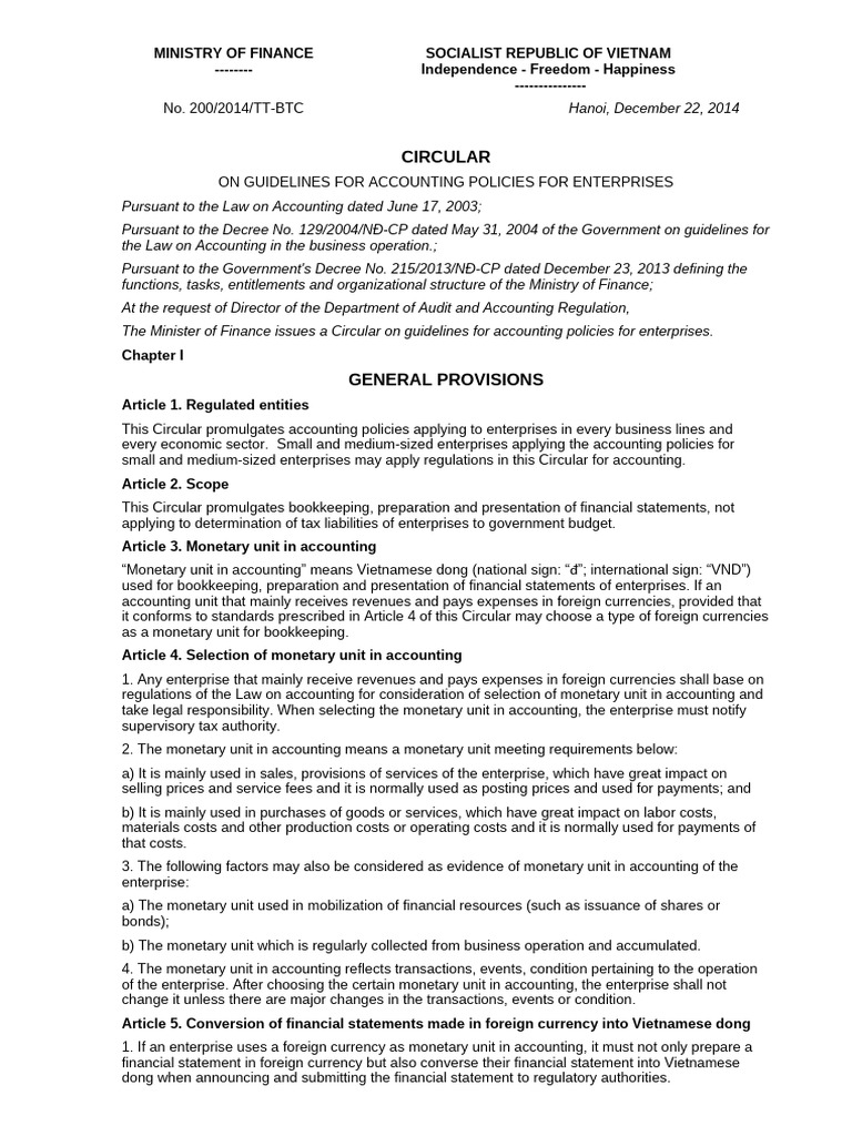 English. Circular.200 2014 TT BTC | PDF | Debits And Credits ...
