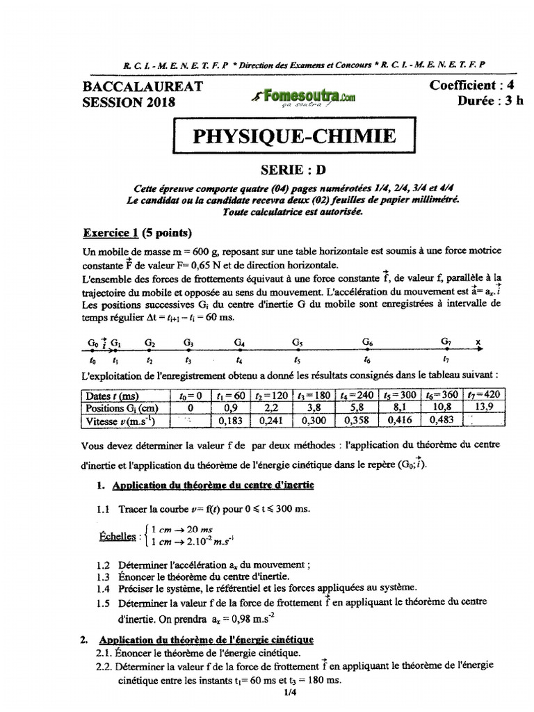 Bac D Physique 2018 | PDF