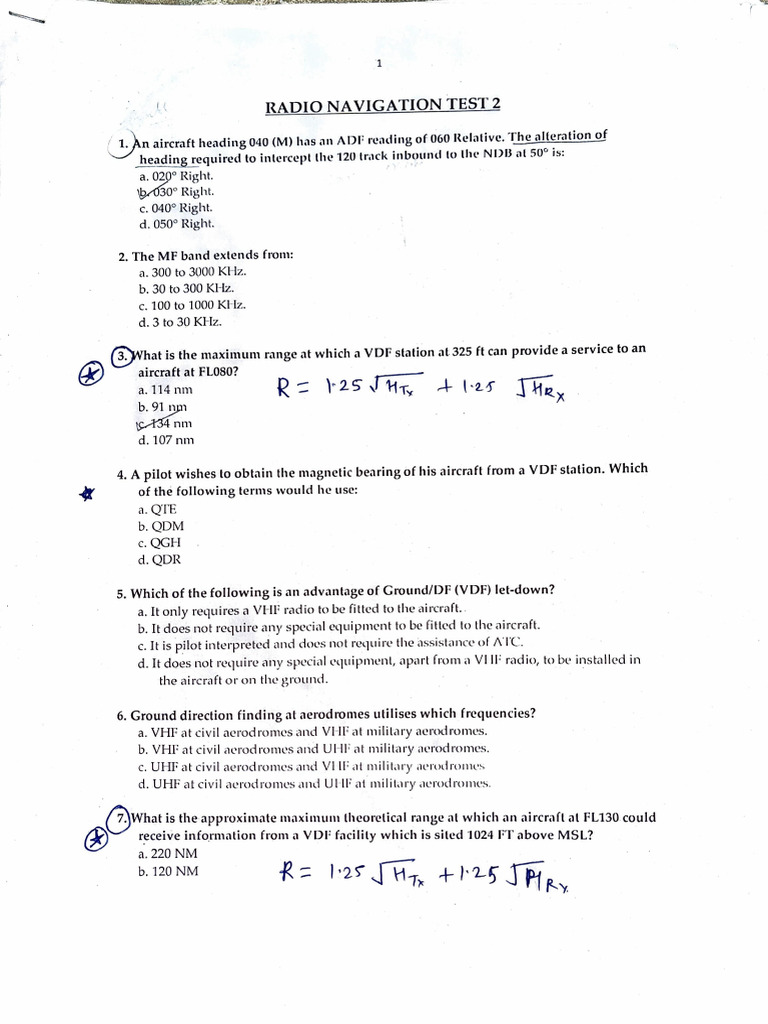 Radio Test Paper 2 | PDF | Avionics | Information And Communications ...