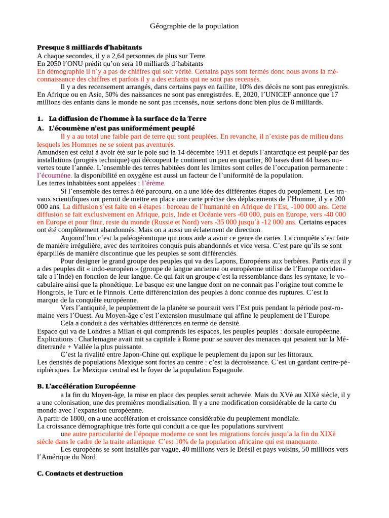 Géographie de la population | PDF | Migration humaine | Pauvreté