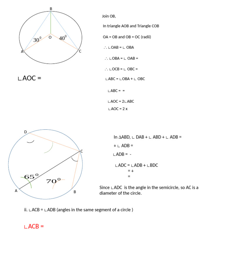 Triangle Angle Relationships in Circles | PDF