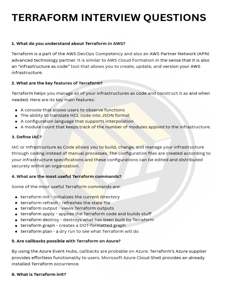 Terraform Interview Questions | PDF | Cloud Computing | Information Technology