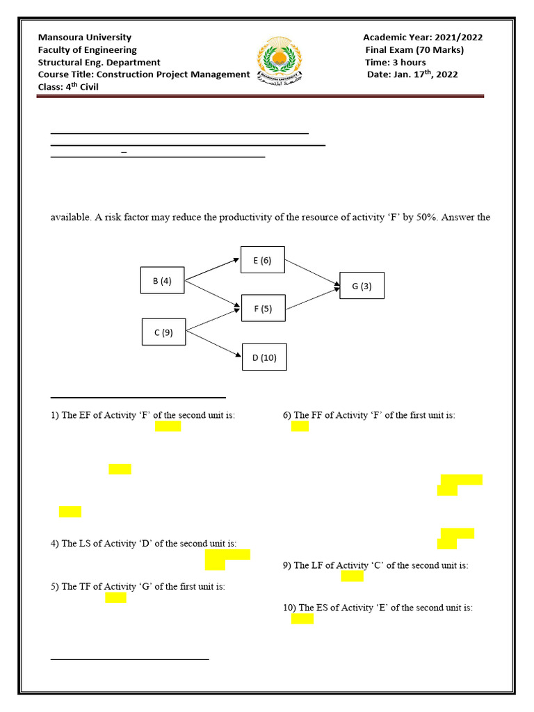 Final Exam 2022 | PDF