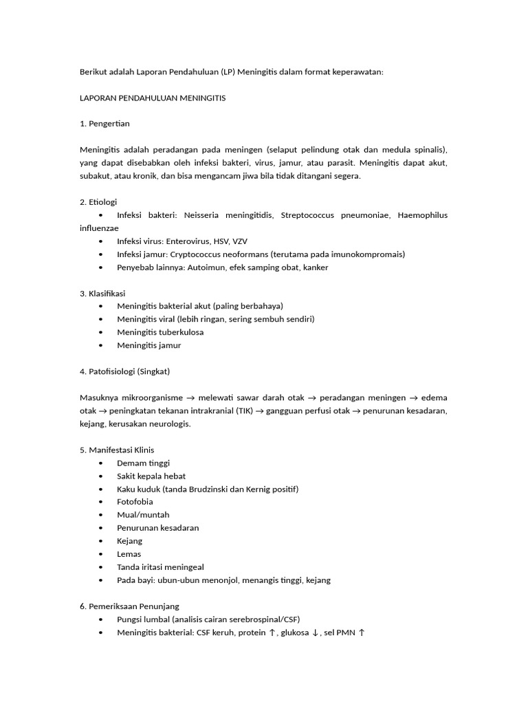LP Meningitis | PDF