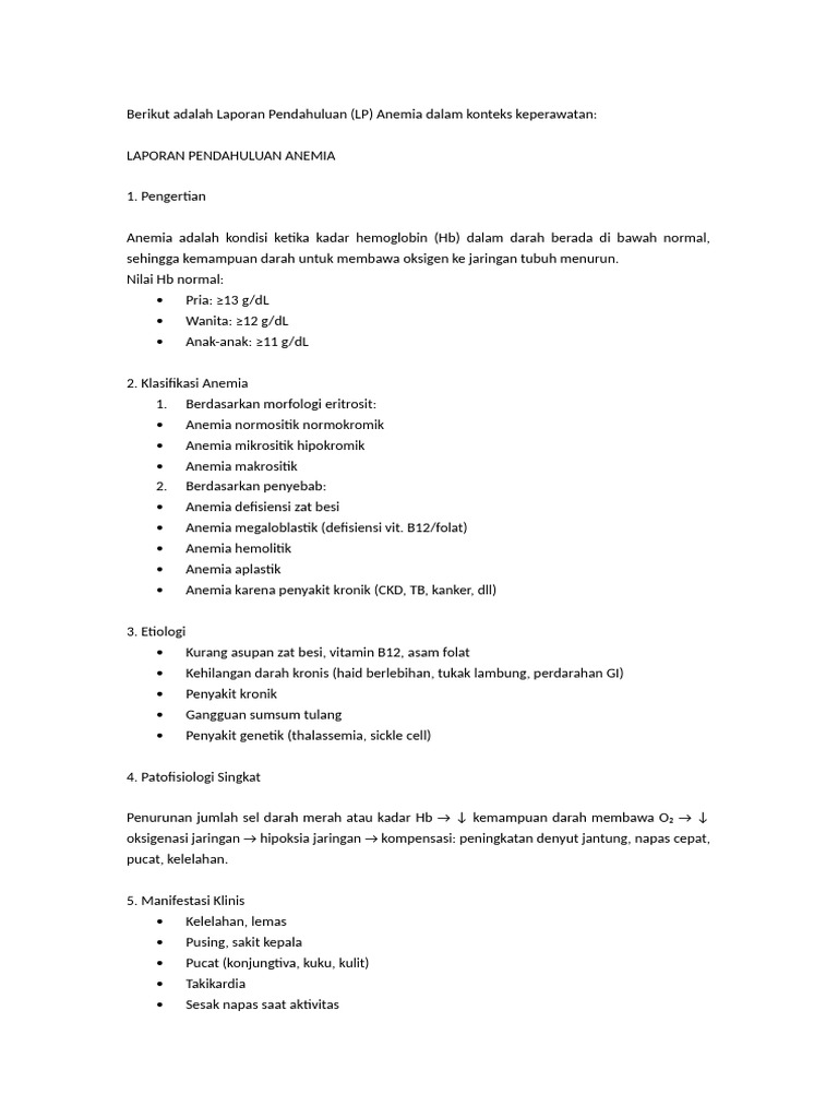 LP Anemia | PDF