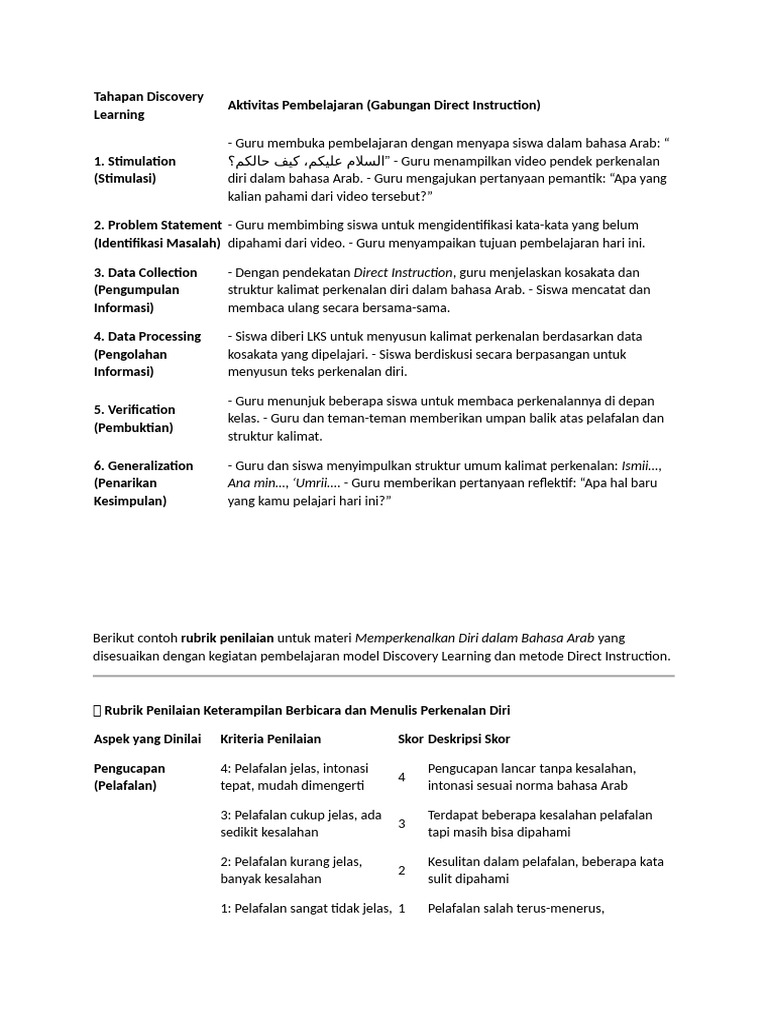 Tahapan Discovery Learning | PDF