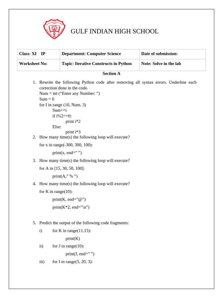 Class XI-IP-flow of Control | PDF | Control Flow | Software Development
