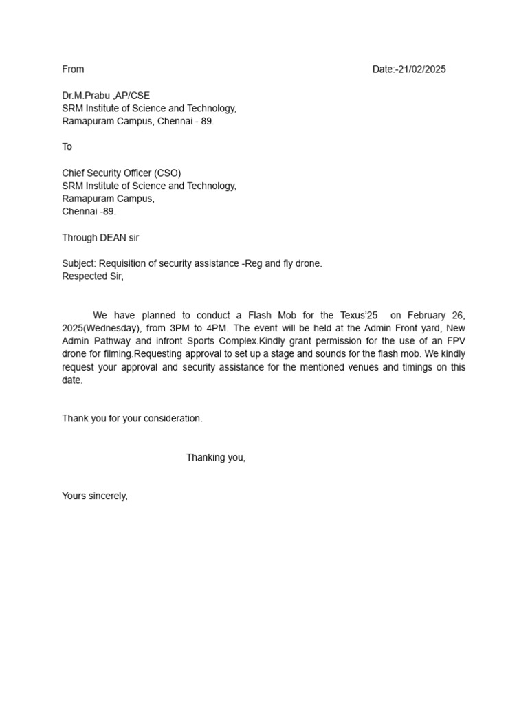 CSO Letter For Flash Mob 2 | PDF
