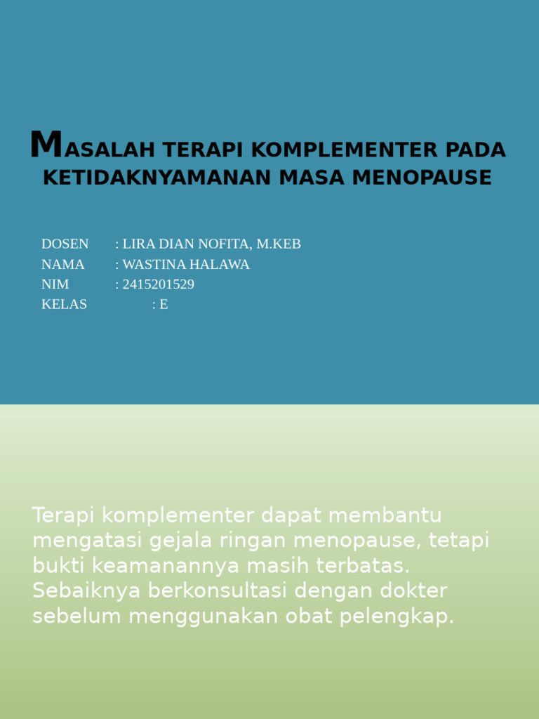 Ppt Terapi Komplementer Dapat Membantu Mengatasi Gejala Ringan ...
