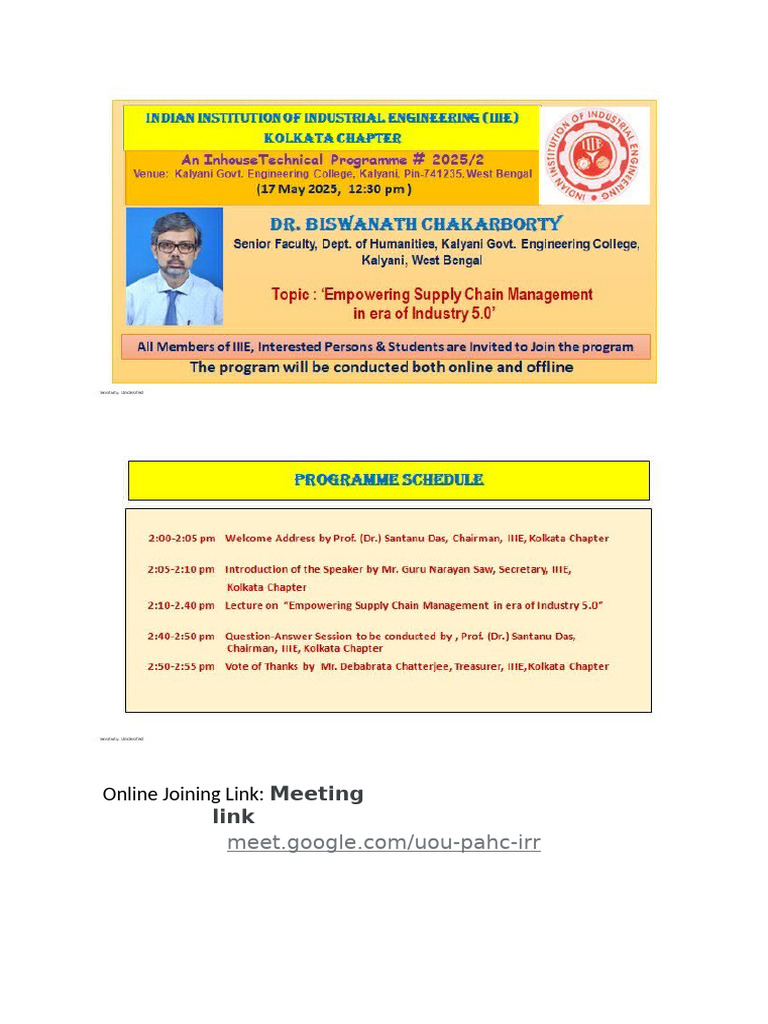 Flyer For AGM 2025 and Lecture Programme | PDF