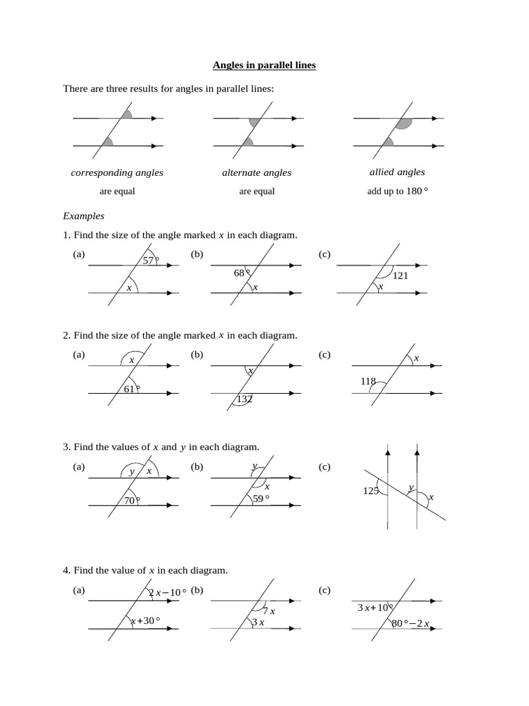 2 Angles in Parallel Lines | PDF | Elementary Geometry | Euclidean Geometry
