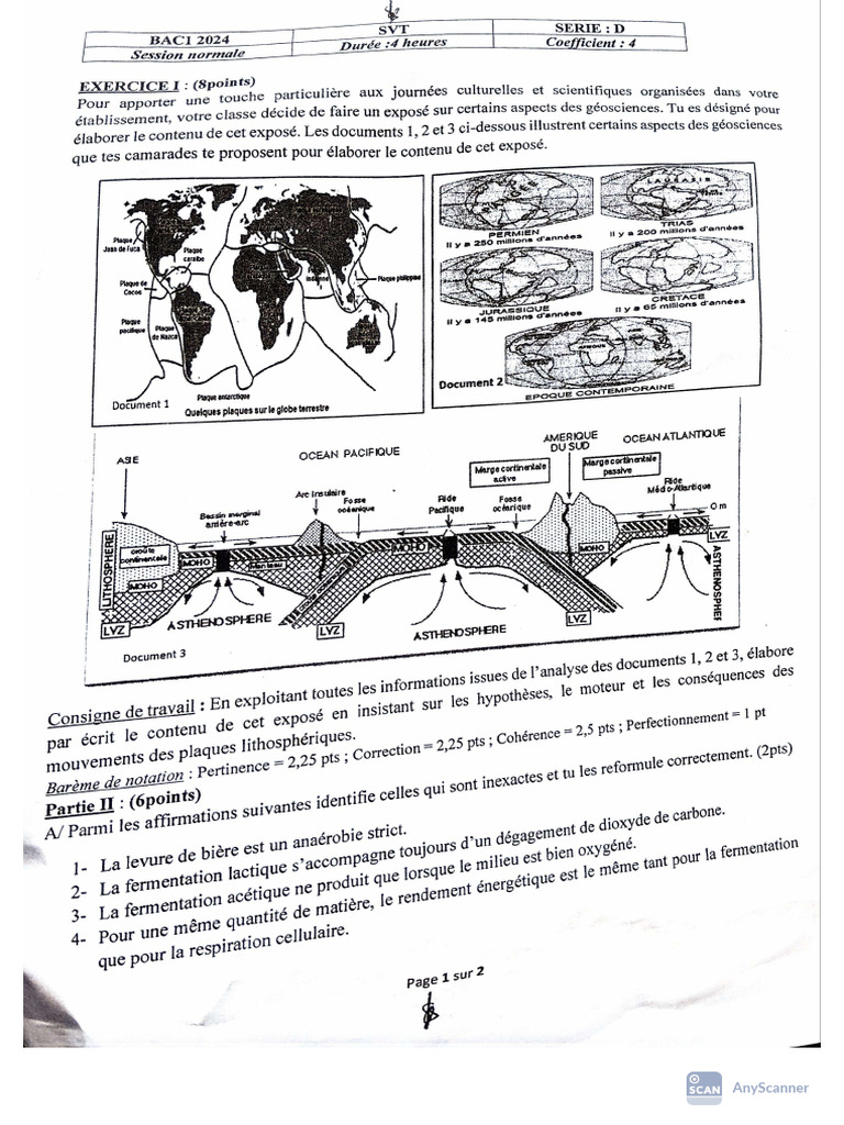 SVT Bac1 D 2024 | PDF