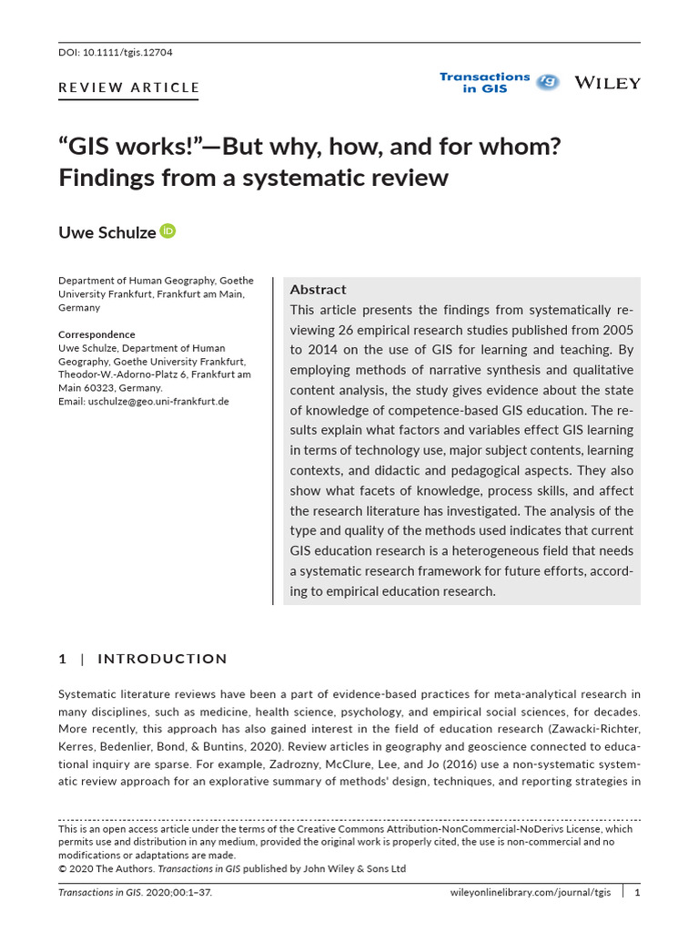 Systematic Review of GIS Education Research | PDF | Geographic ...