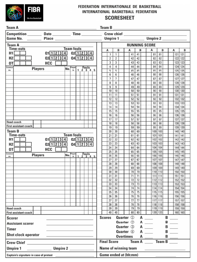 Scoresheet 2022 | PDF
