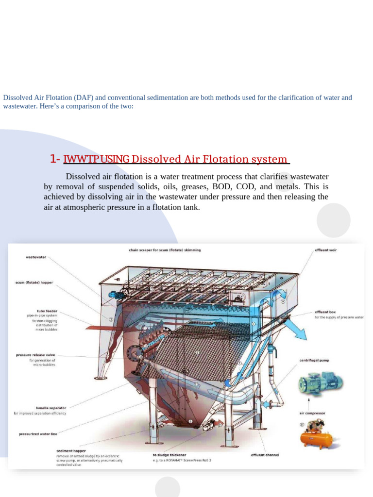 Comparison Between DAF & Clarifier. - ١٠٣٥١٥ | PDF | Environmental ...