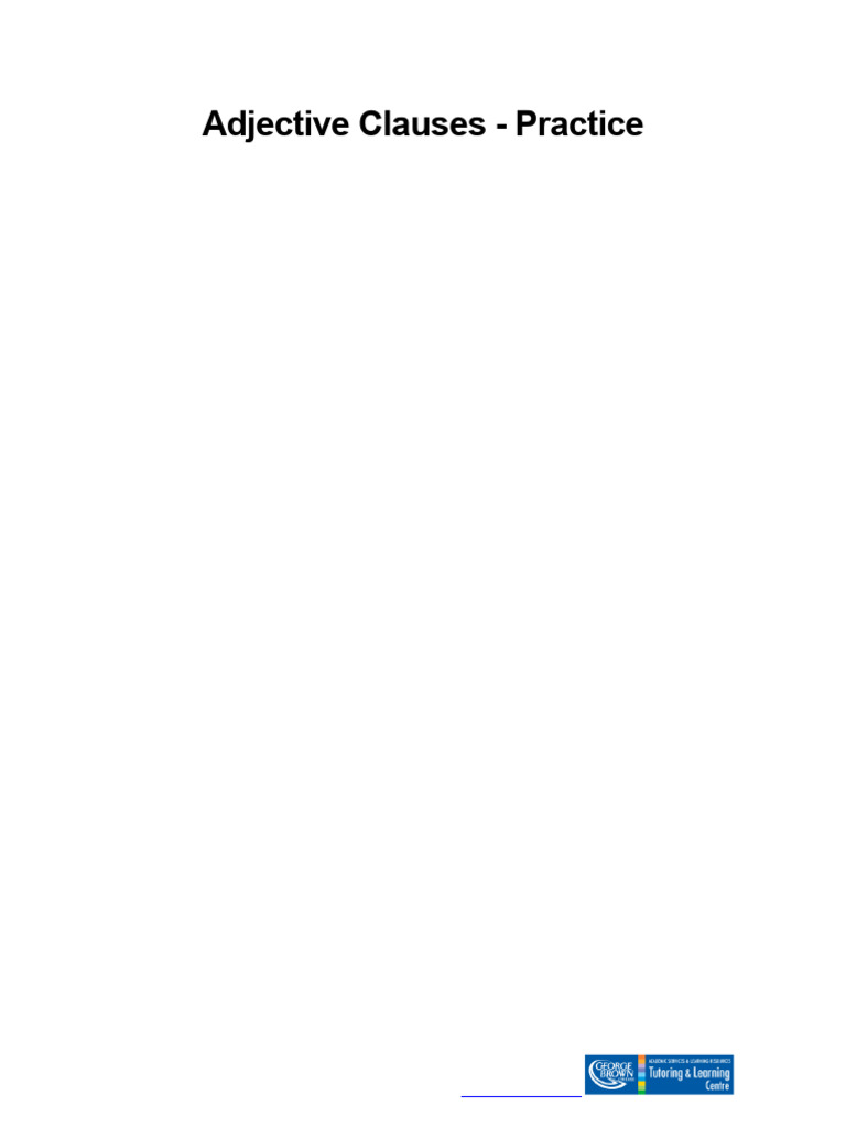 Adjective Clauses - Practice | PDF | Language Families | Languages Of Asia