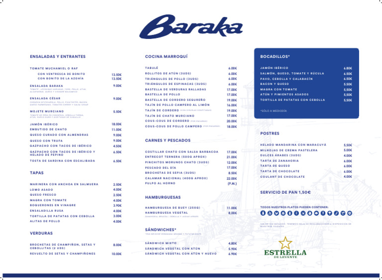 Carta Baraka | PDF | ensalada | Cocinando