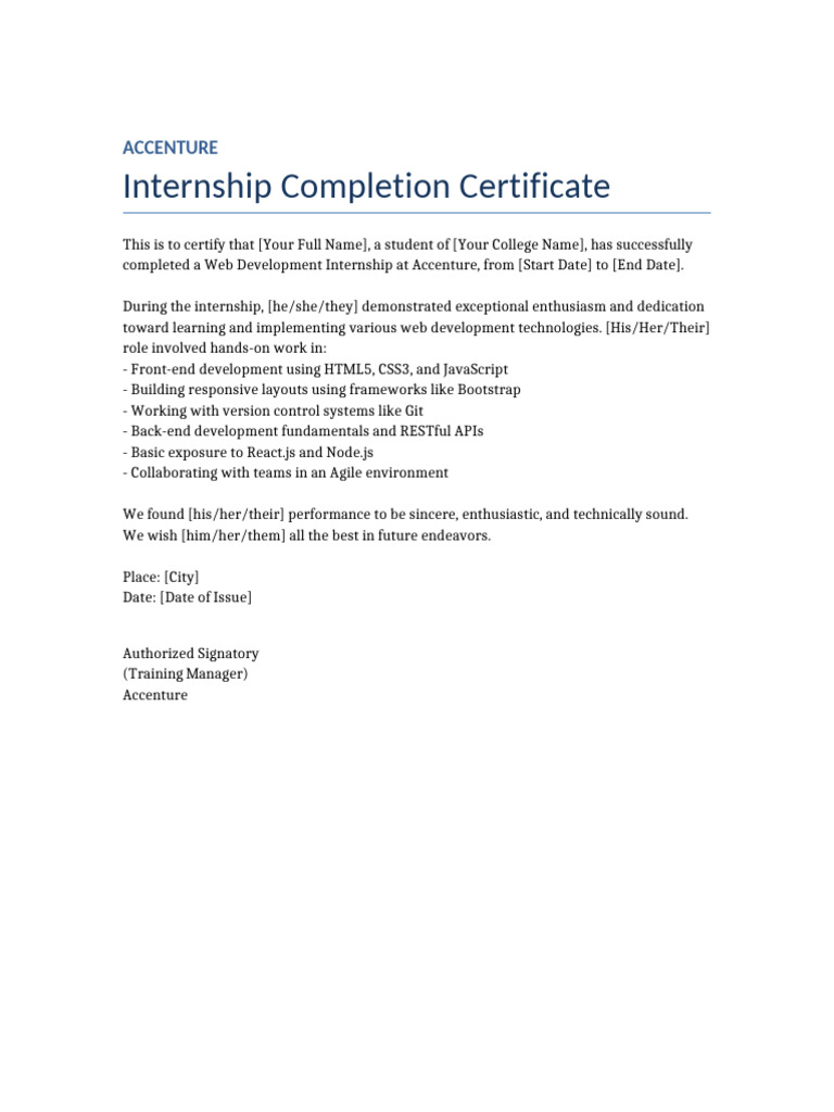 Web Development Internship Accenture 90pages | PDF | Web Development | Java Script