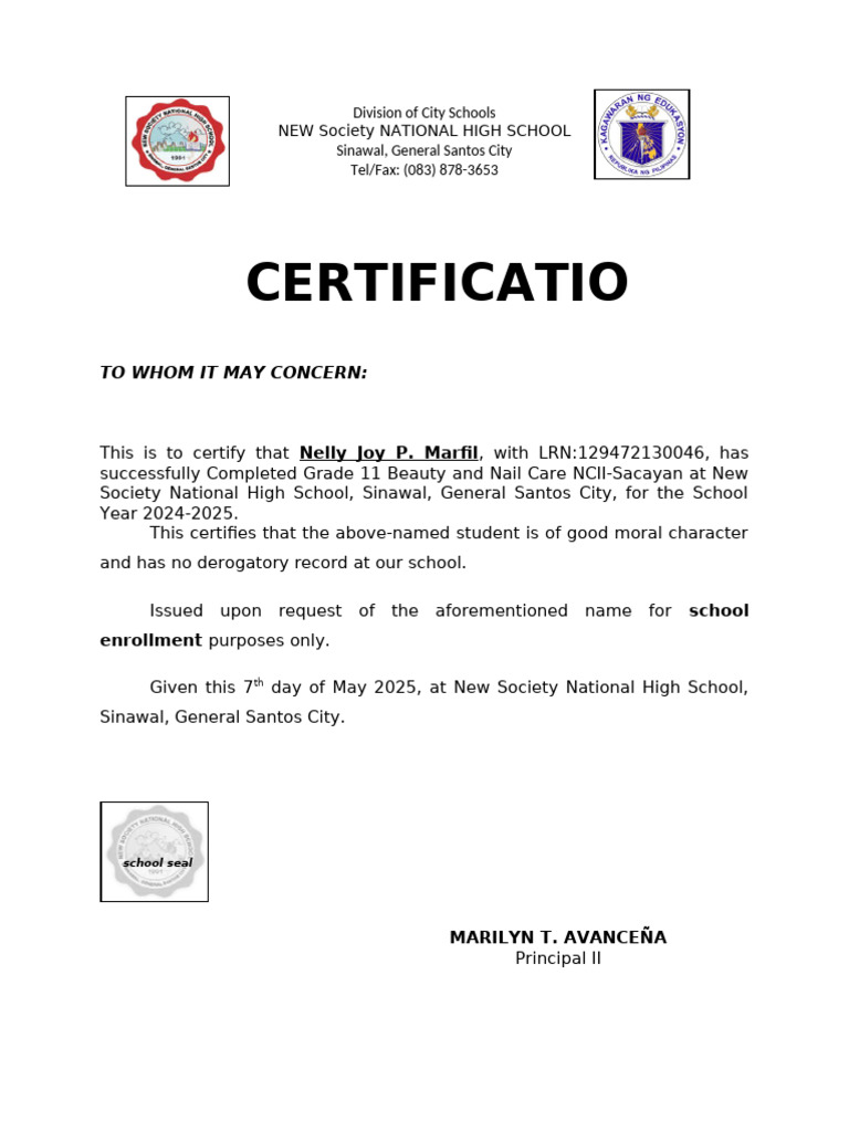 Good Moral Template 2024 1 | PDF