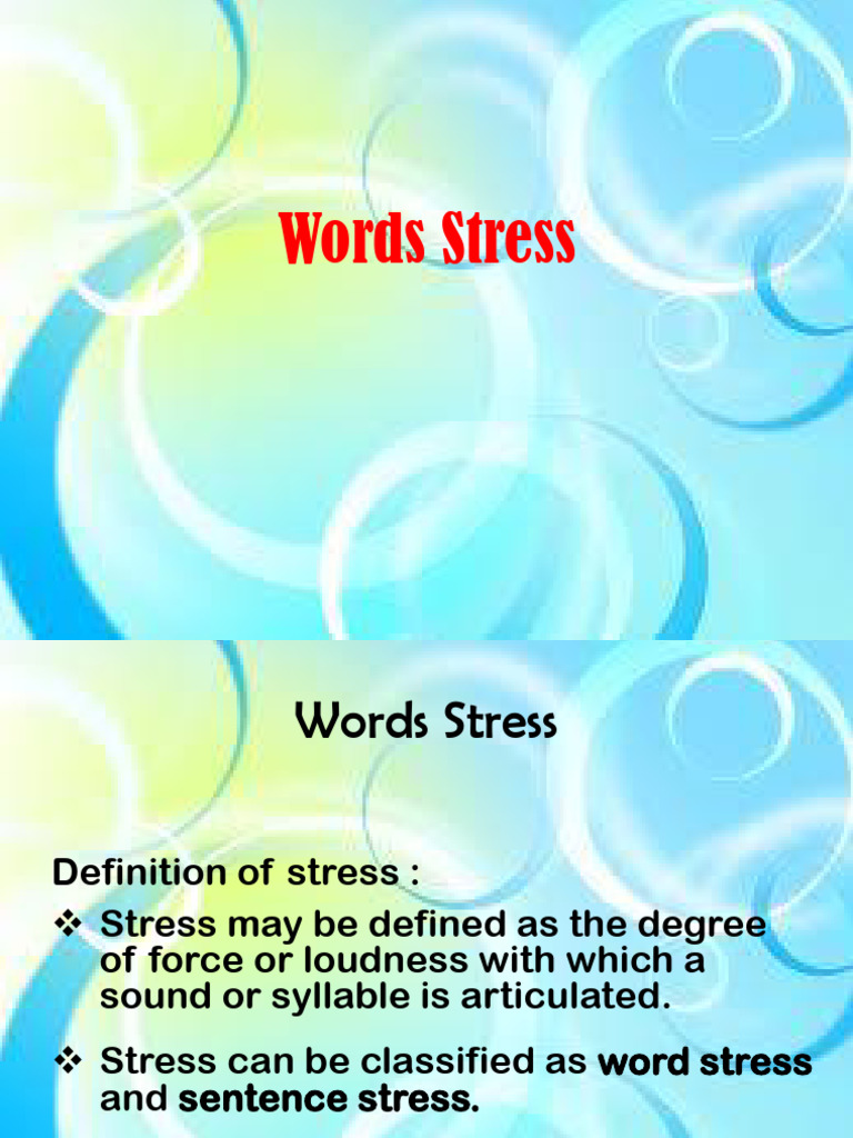 Word Stress | PDF | Stress (Linguistics) | Vowel