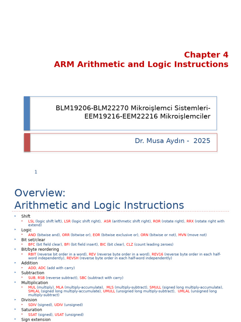 w5ARM Arithmetic Logic | PDF | Theory Of Computation | Computer Architecture