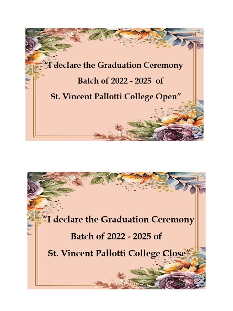 St. Vincent Pallotti College Graduation Pledge | PDF