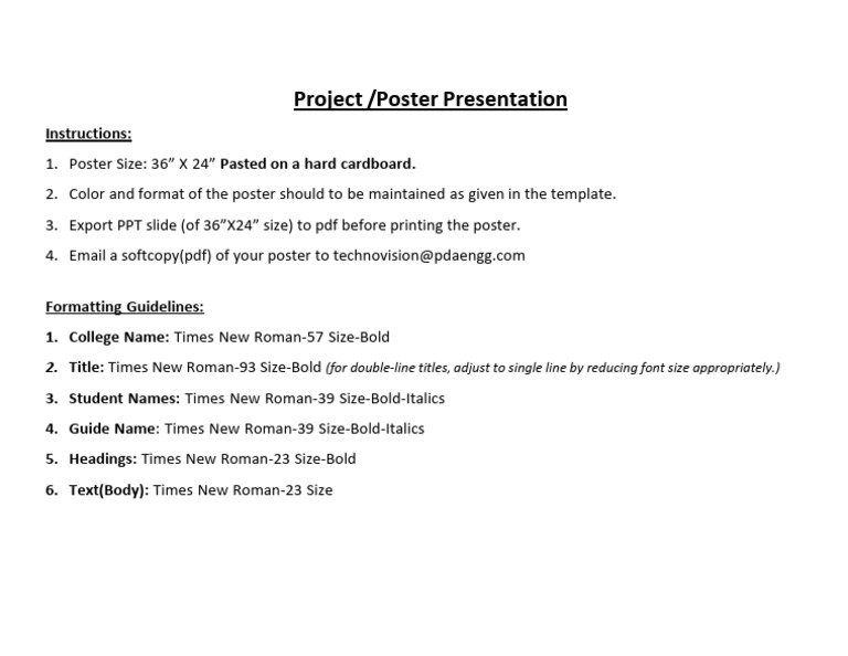 Poster Presentation Instruction | PDF