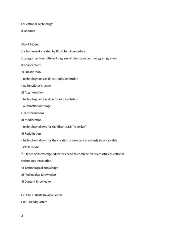 Educational Technolog1 HANDOUT | PDF | Graphics | Computing