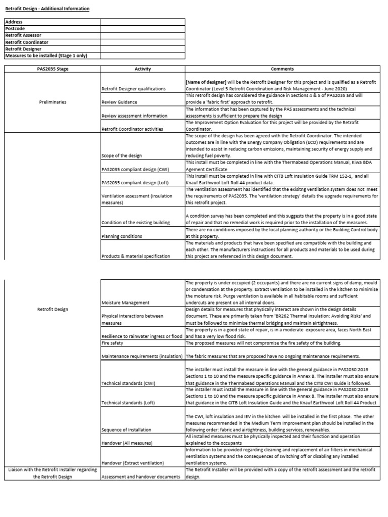 Retrofit Design Example Pack | PDF | Building Insulation | Brick