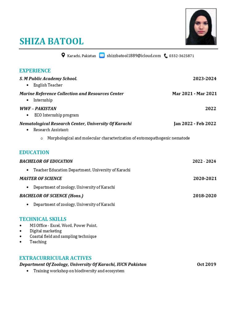 Shiza Batool - Resume | PDF