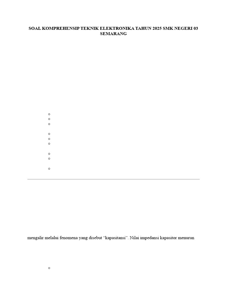 Soal Komprehensif Elektronika 2025 | PDF