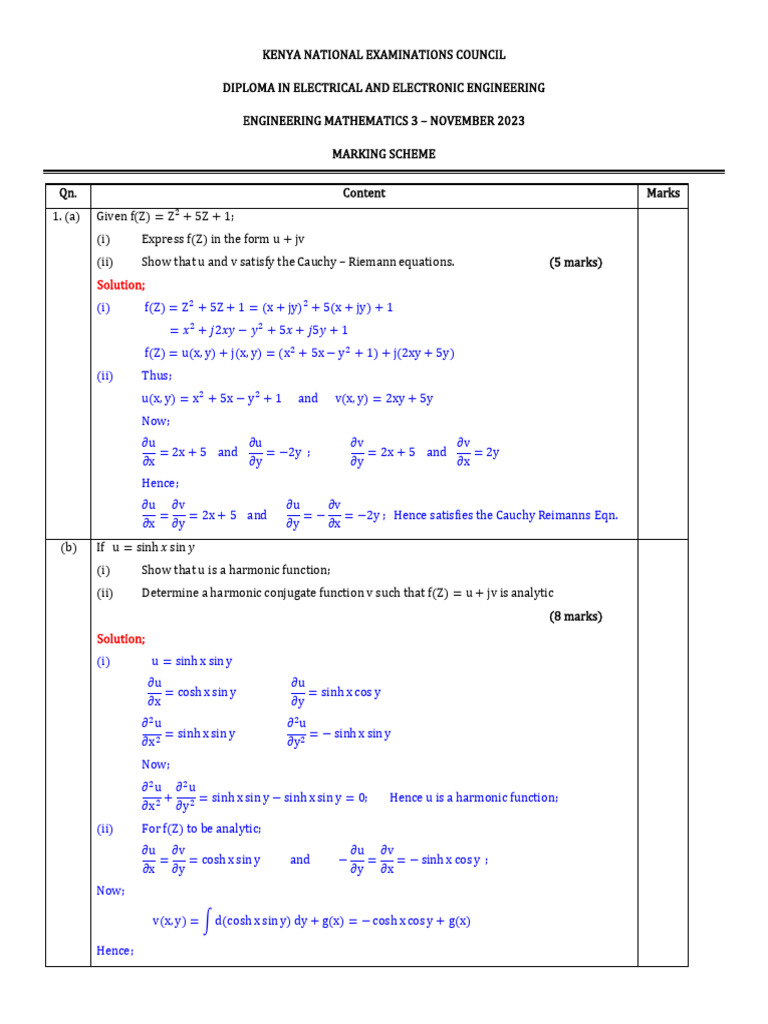 Mathematics 3 Nov 2023 | PDF | Eigenvalues And Eigenvectors | Mathematical Analysis