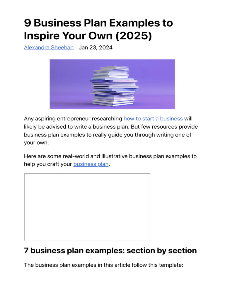 Business Plan Examples for Entrepreneurs | PDF | Marketing | Business ...