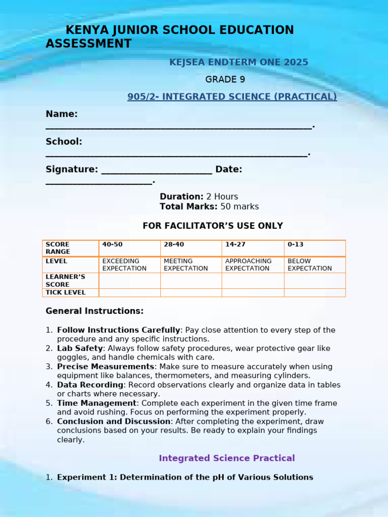 G9 Integrated Science Practical | PDF | Density | Solubility