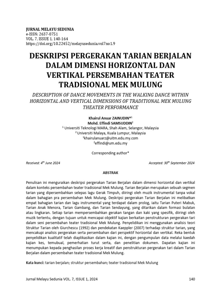 Deskripsi Pergerakan Tarian Berjalan Dalam Dimensi Horizontal Dan ...