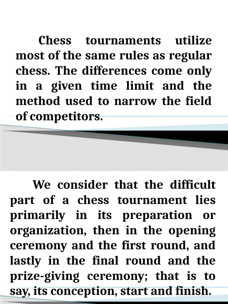 How To Conduct A Chess Tournament Properly | PDF | Chess Theory ...