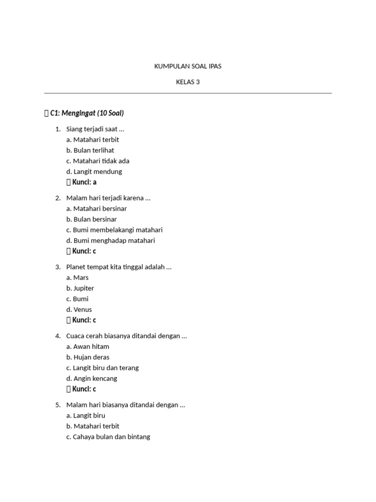 Kumpulan Soal Ipas Semester 2 2425 Aas | PDF