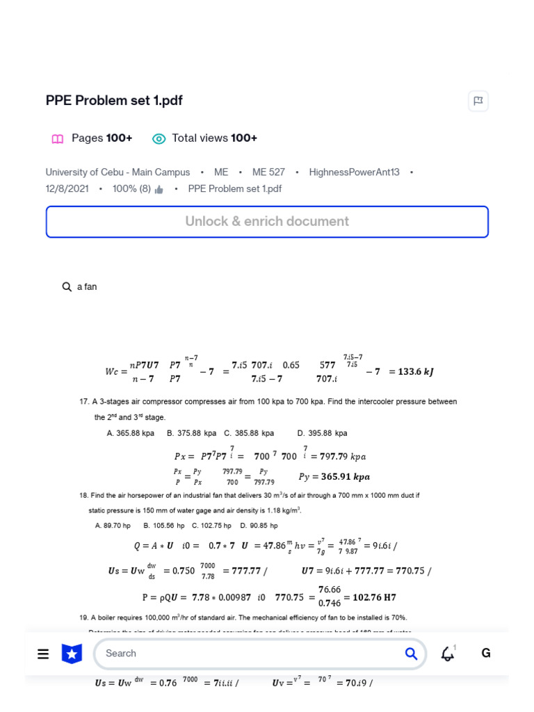 PPE Problem Set 1.PDF - ME 527 - University of Cebu - Main Campus - Course Hero | PDF | Gases