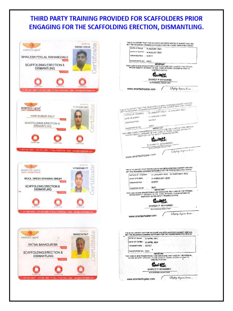 E13 - Third Party Training For Sacffolders and Scaffolding Supervisors ...