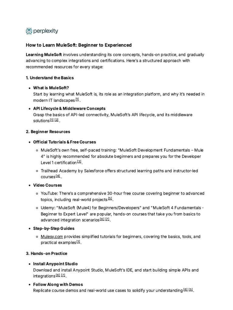 How To Learn MuleSoft - Beginner To Experienced | PDF | Computing