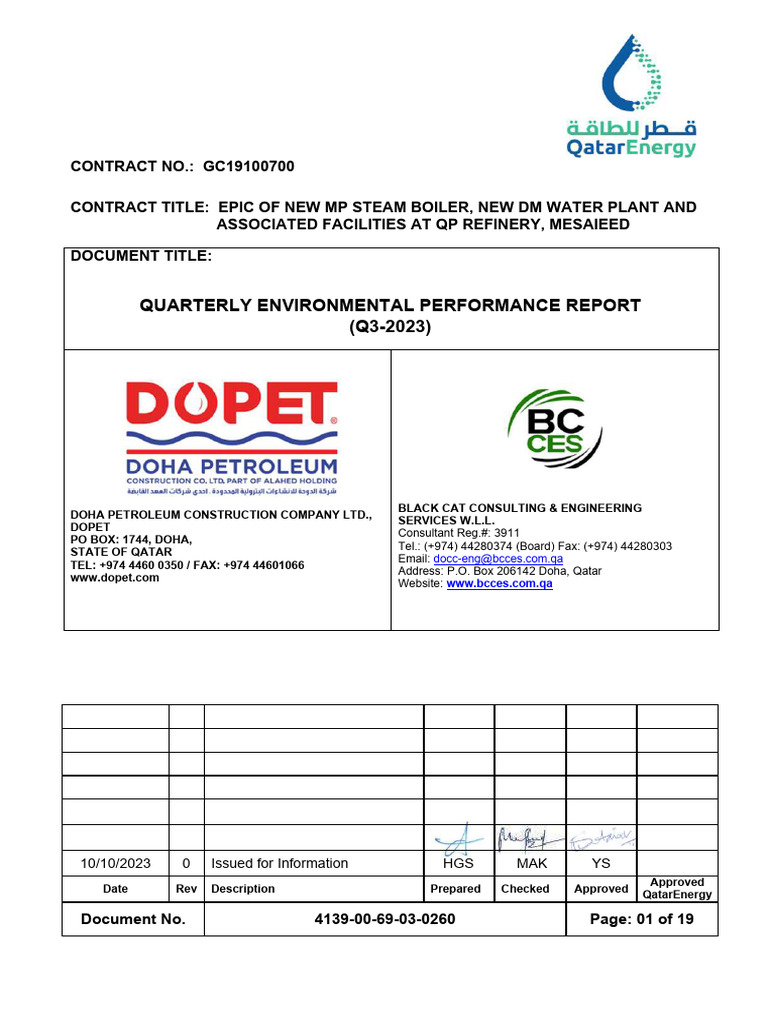 Q3-2023 Environmental Performance Report | PDF
